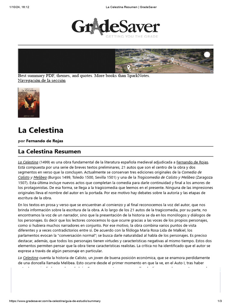 La Celestina Resumen - GradeSaver | PDF | Spanish Language Novels ...