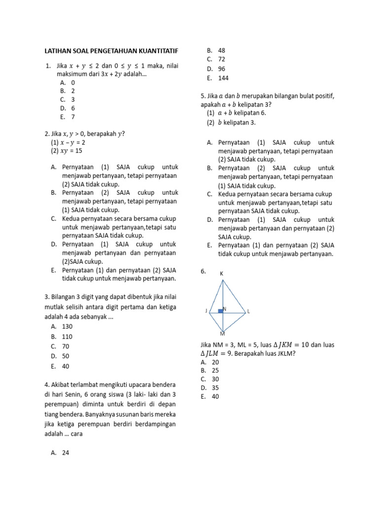 Latihan Soal PK | PDF