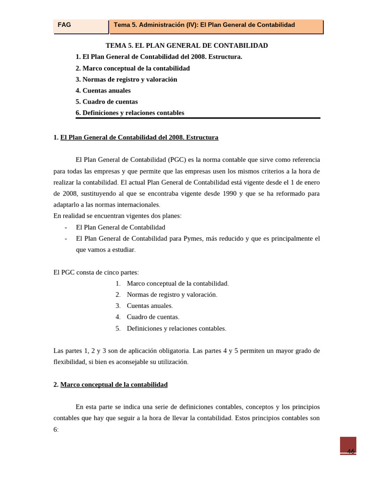 Tema 5. Administracion (IV) El PGC | PDF