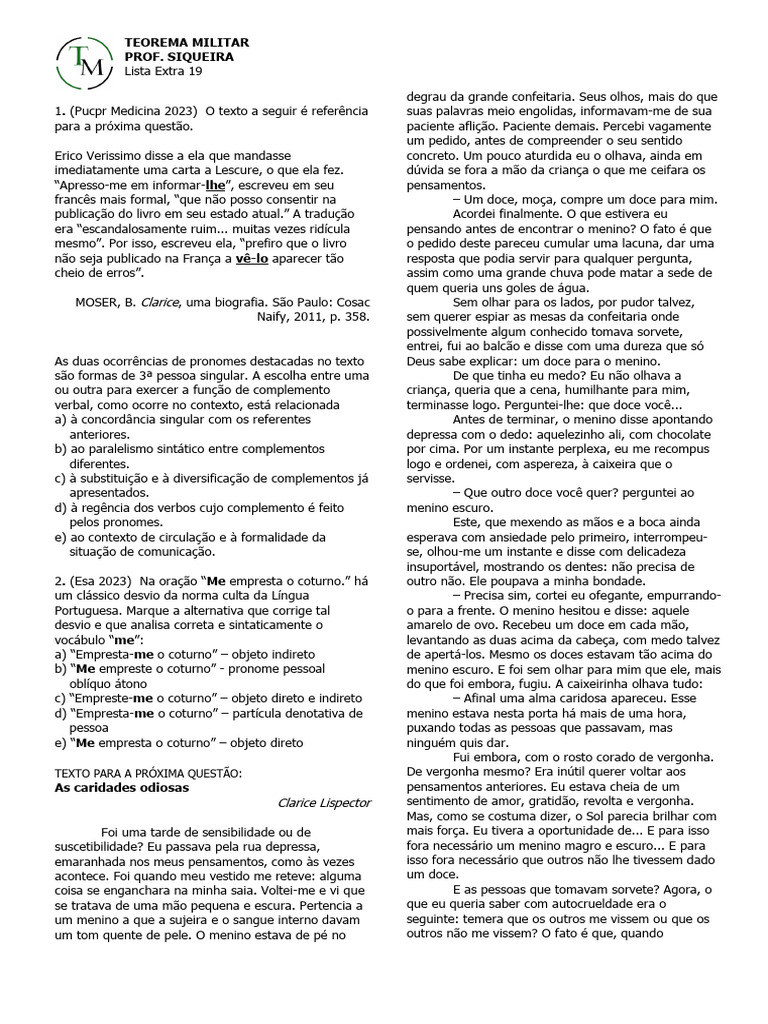 Lista Extra 19 | PDF