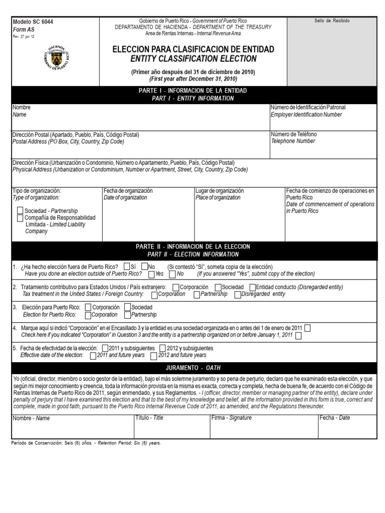 Modelo SC 6044 Elección para Clasificación de Entidad | PDF