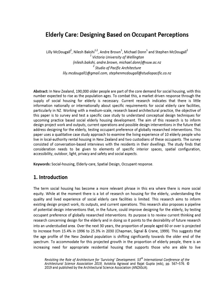 59 Elderly Care Designing Based On Occupant Perceptions | PDF