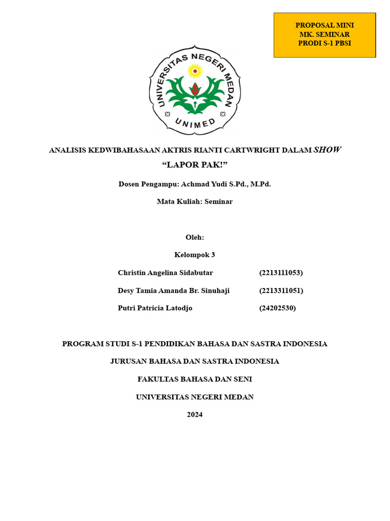 Proposal Mini - Kelompok 3 | PDF
