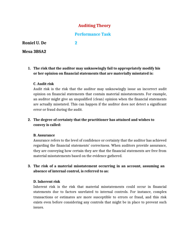 Roniel U. de Mesa 3BSA2: Performance Task 2 | PDF