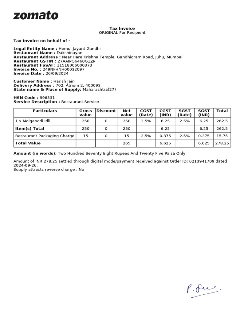 Order Invoice6213941709 | PDF
