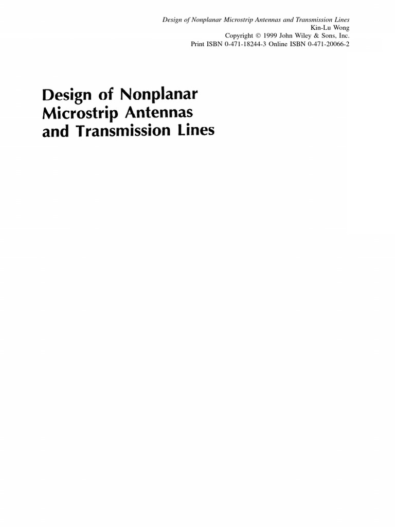 Design of Nonplanar Microstrip Antennas and Transmission Lines - 2001 ...