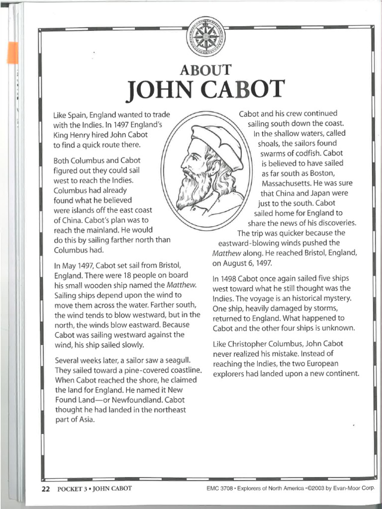 John Cabot Bio | PDF