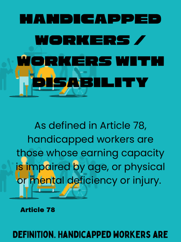 Handicapped Workers Workers With Disability | PDF | Visual Impairment ...
