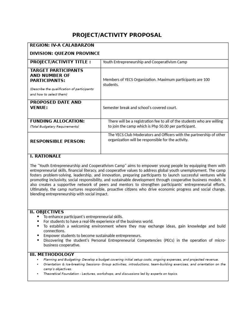 Template SDO Project Proposal 1 | PDF