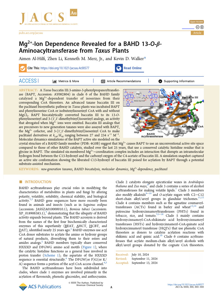 Al Hilfi Et Al 2024 Mg2 Ion Dependence Revealed for a Bahd 13 o β ...