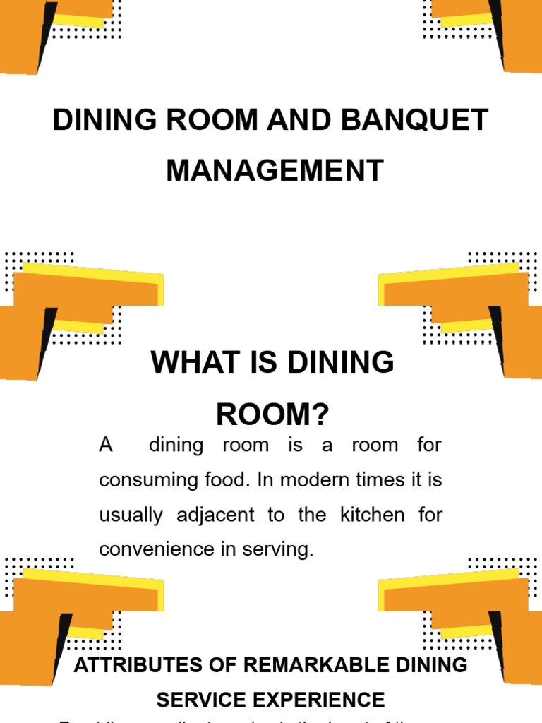 Dining Room and Banquet Management 1 3 | PDF