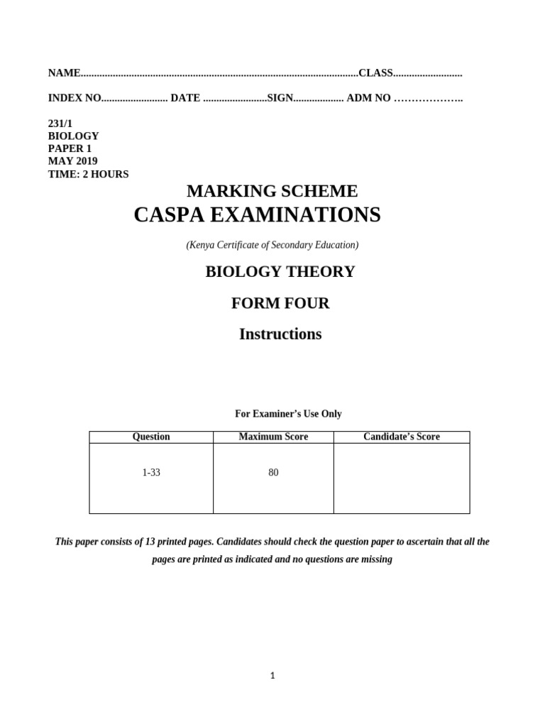 Bio f4 pp1 Ms Model 08022021 | PDF