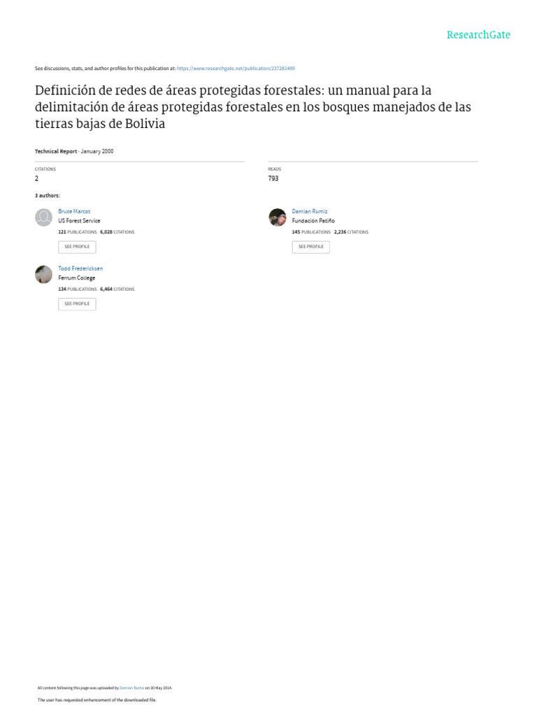 Definicion de Redes de Areas Protegidas Forestales | PDF