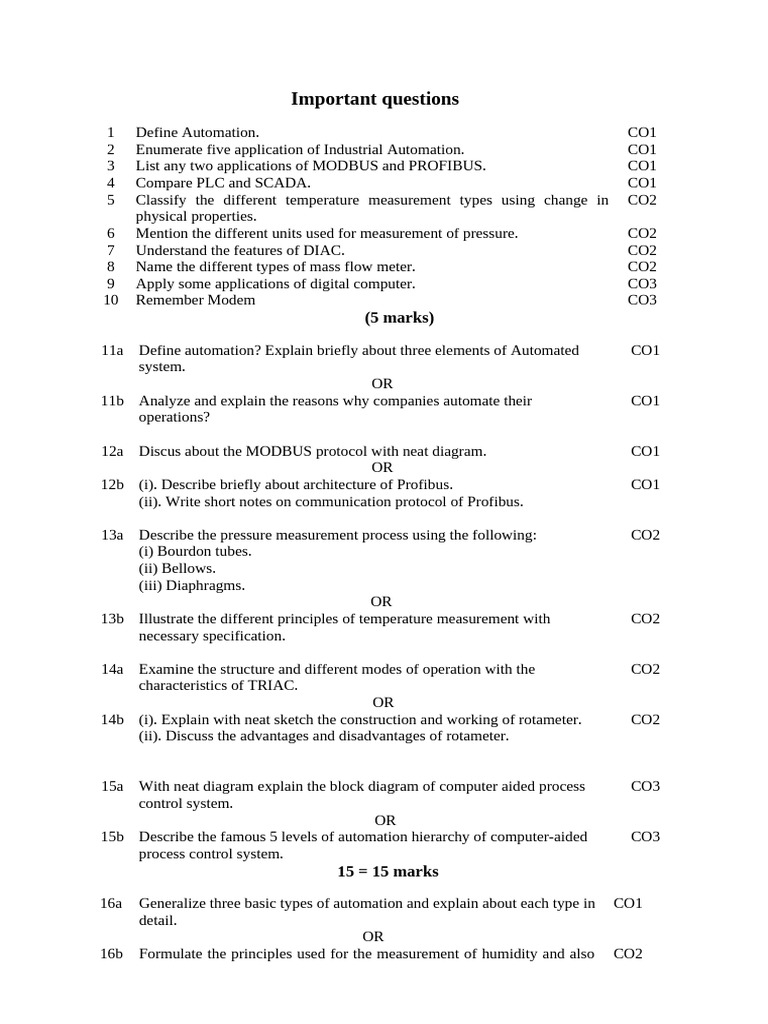 Important Questions | PDF