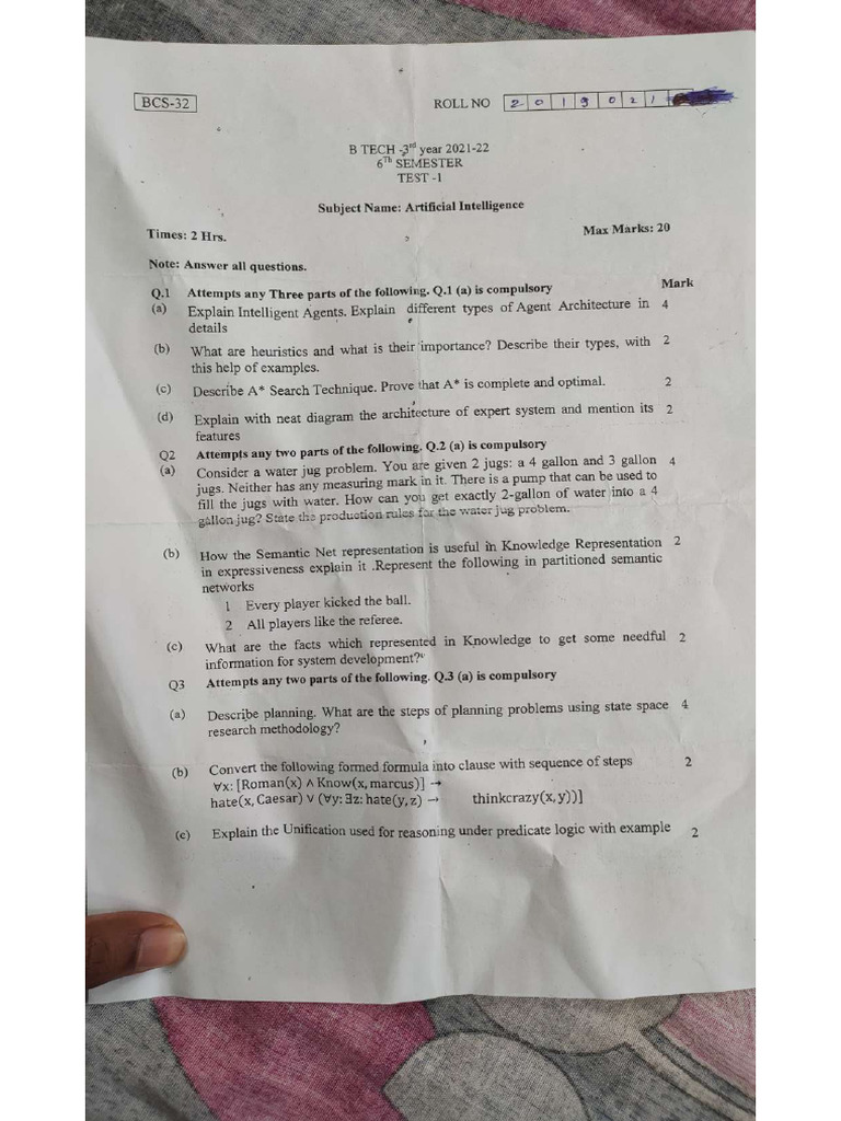 Artificial Intelligence Paper | PDF