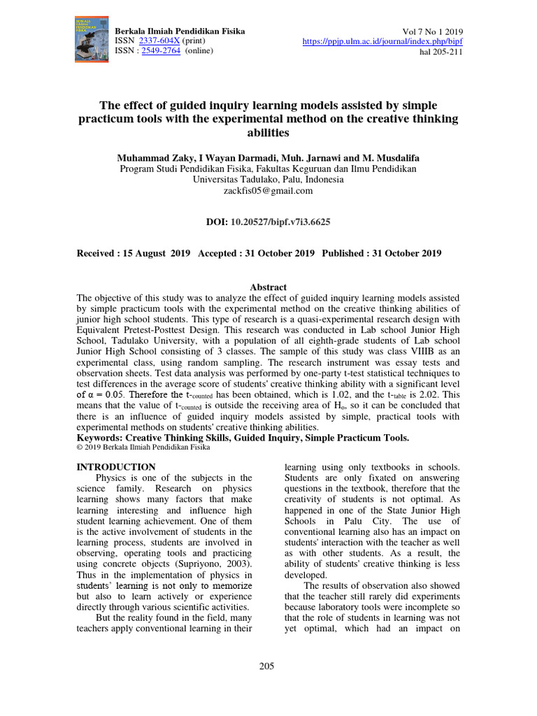 Guided Inquiry Learning Model Simple Pra | PDF