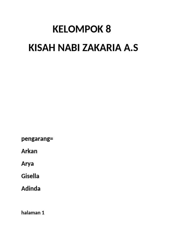 Nabi Zakaria A.S | PDF