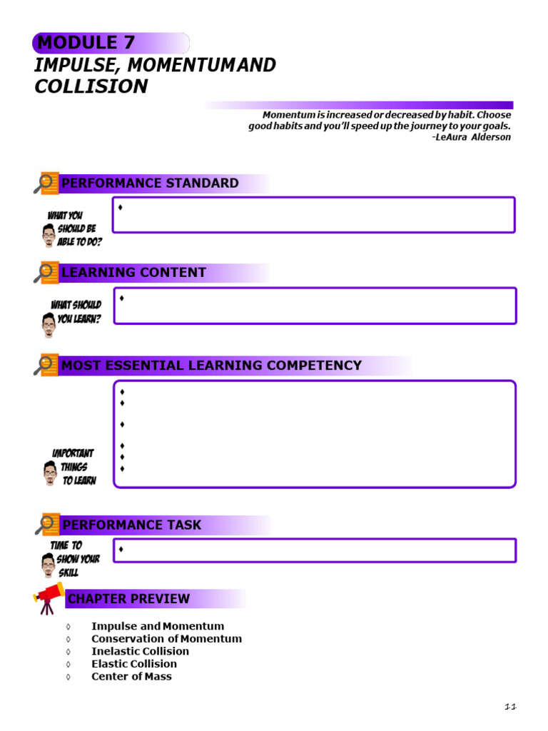Module IMPULSE MOMENTUM COLLISION | PDF
