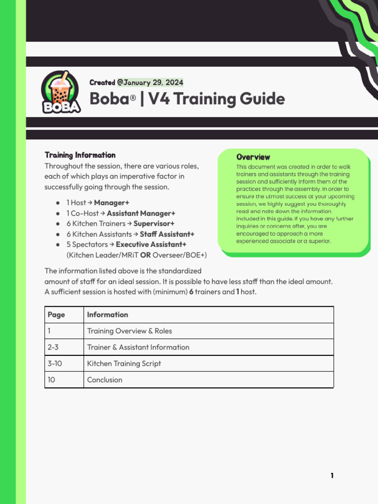 Boba® - V4 Training Guide | PDF