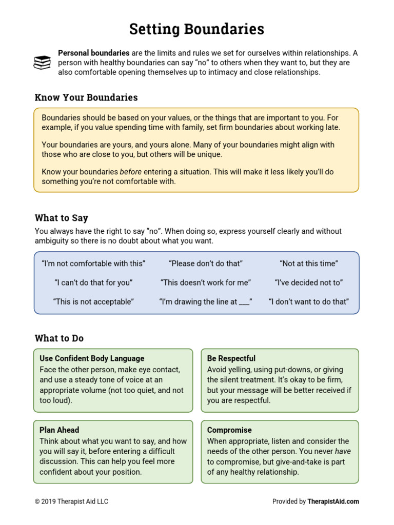 Personal Boundaries Setting Guide | PDF