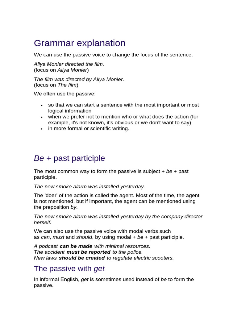 Understanding Passive Voice in Grammar | PDF