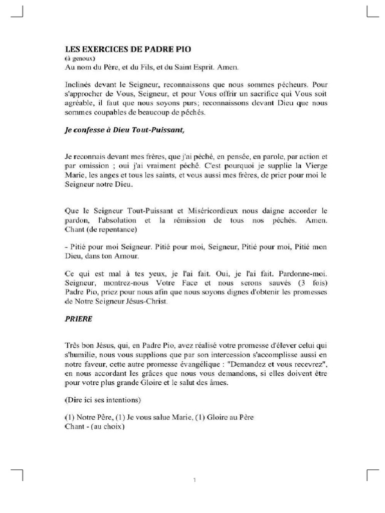 Exercices Spirituels de Padré Pio - Phoenix | PDF