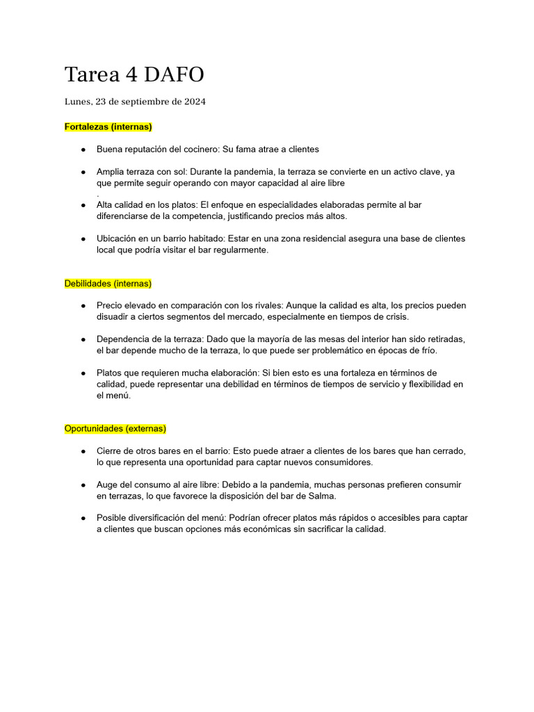 Tarea 4 DAFO | PDF