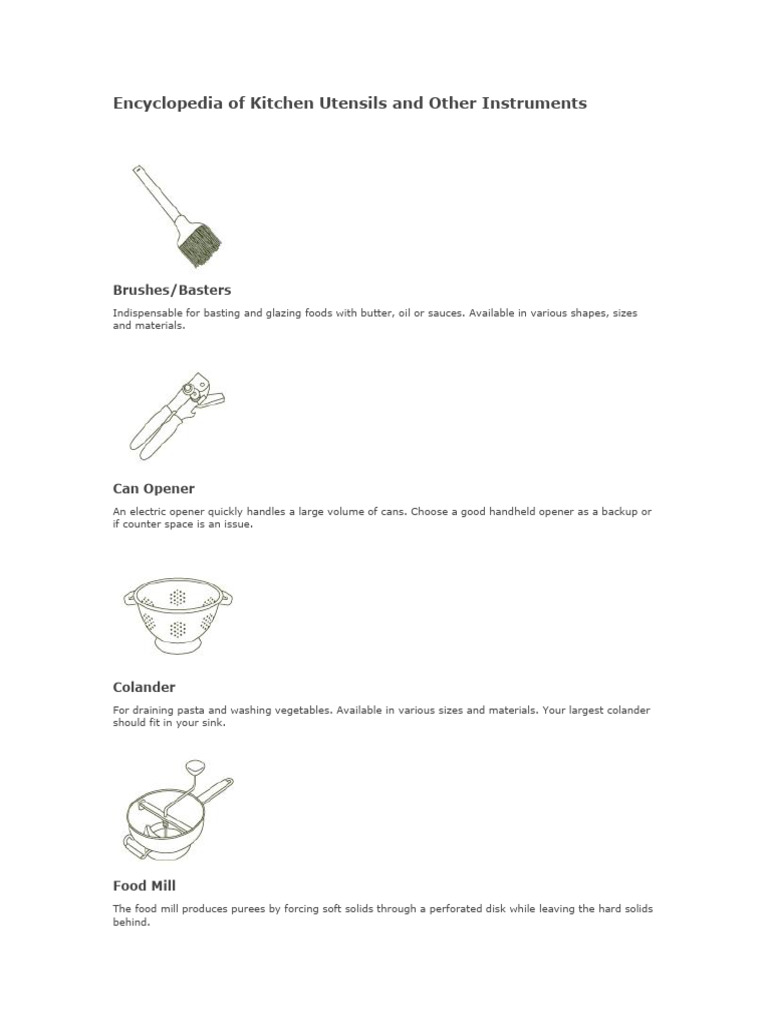 Encyclopedia of Kitchen Utensils and Other Instruments-1 | PDF