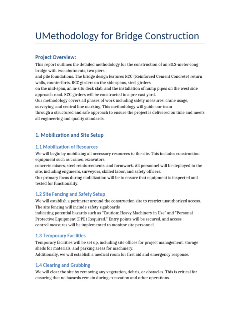 Bridge Construction Methodology | PDF | Deep Foundation | Technology ...