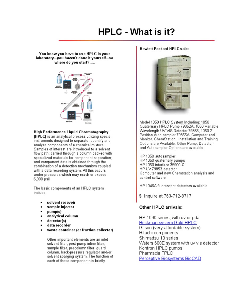 HPLC | PDF | Chromatography | Elution