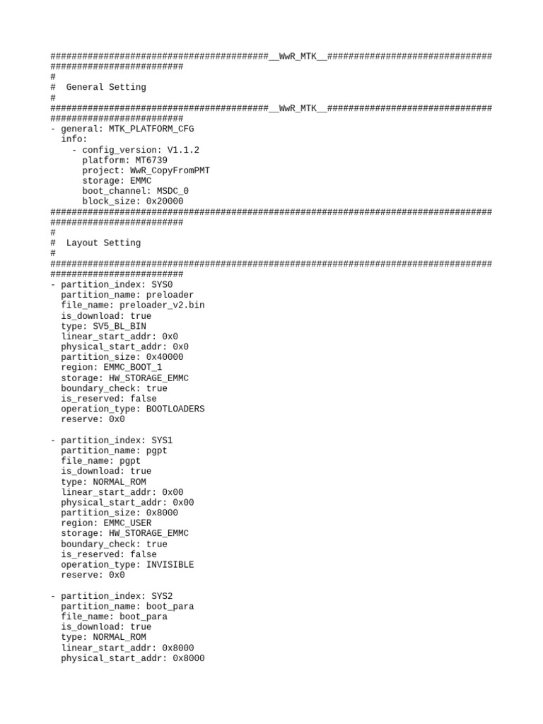 MT6739 Android Scatter Emmc | PDF