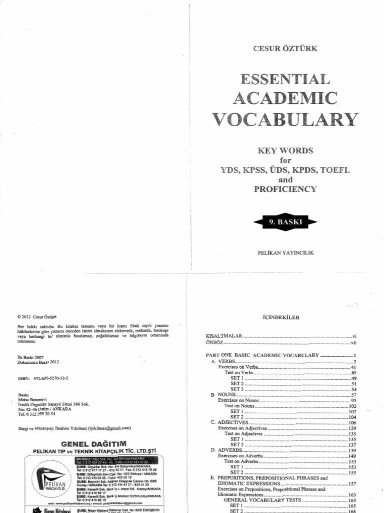 Essential Academic Vocabulary Cesur Öztürk | PDF