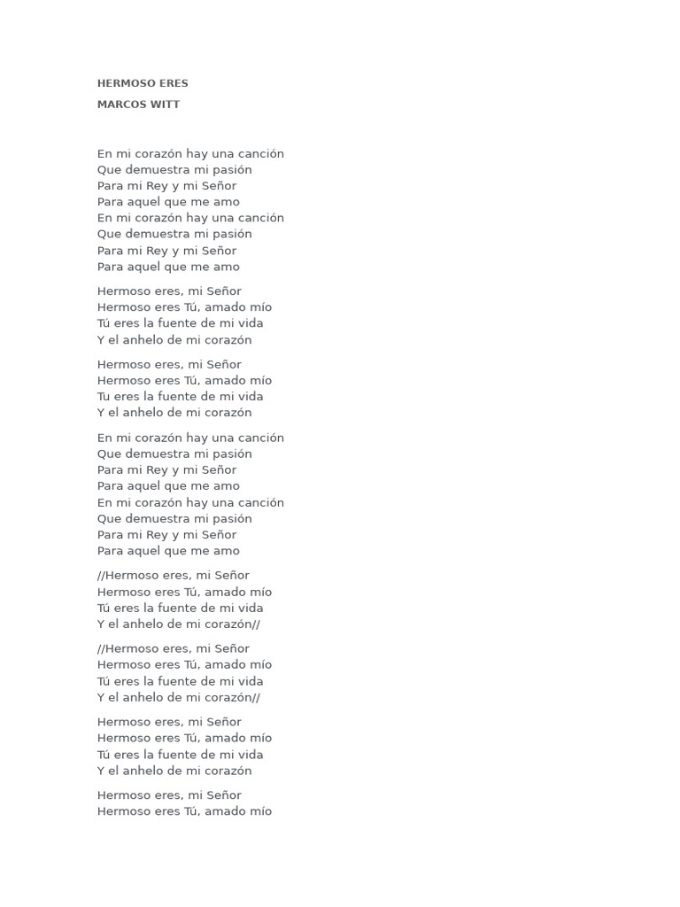 Hermoso Eres Marcos Witt | PDF