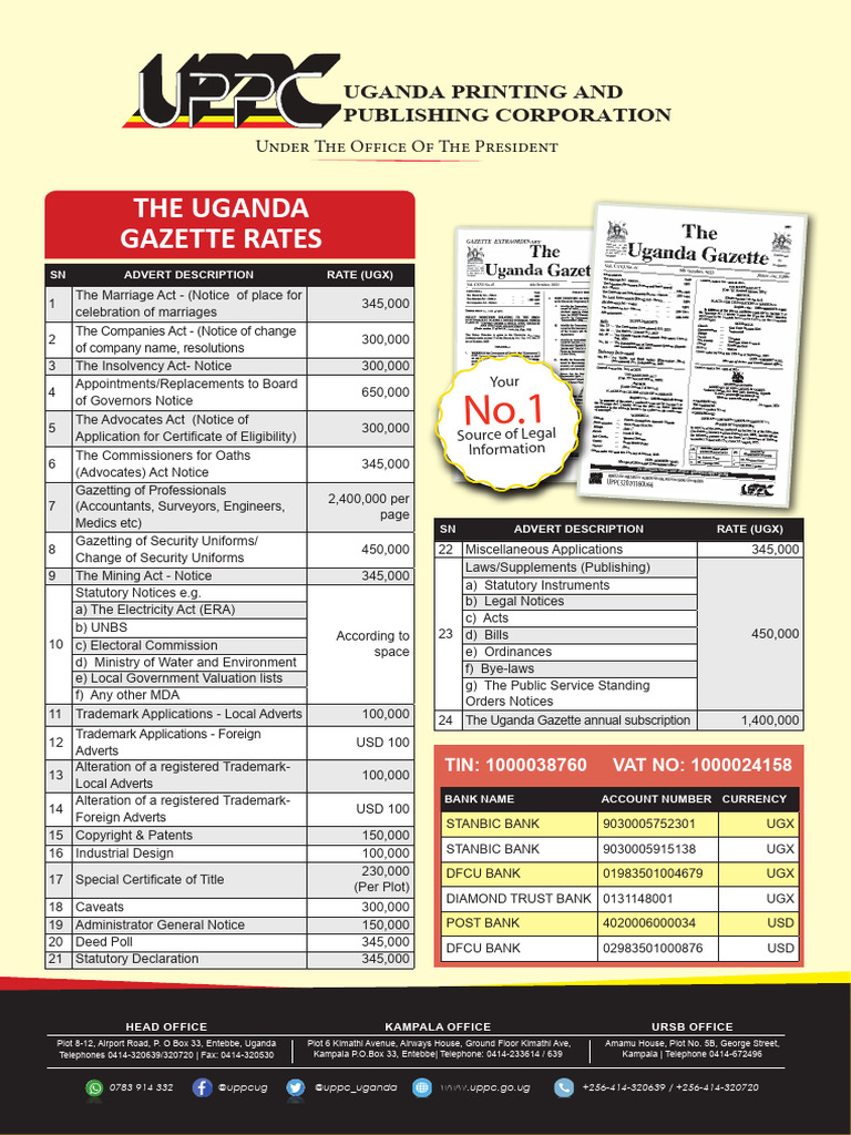 Approved Uppc Ratecard As at Mar 15th2024 0 | PDF | Justice | Crime & Violence