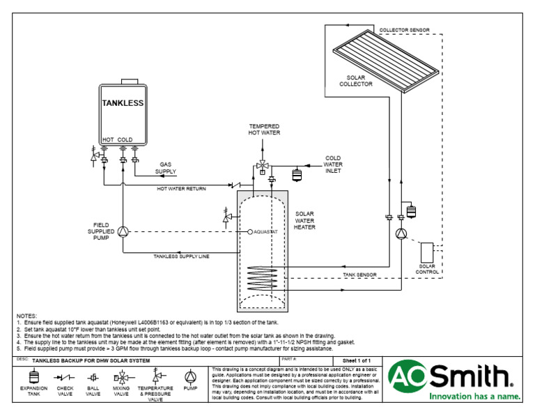 Tankless Solar Piping Diagram | PDF | Water Heating | Valve