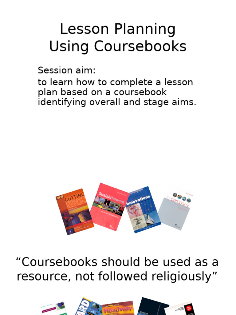 Using Coursebooks and Lesson Planning | PDF