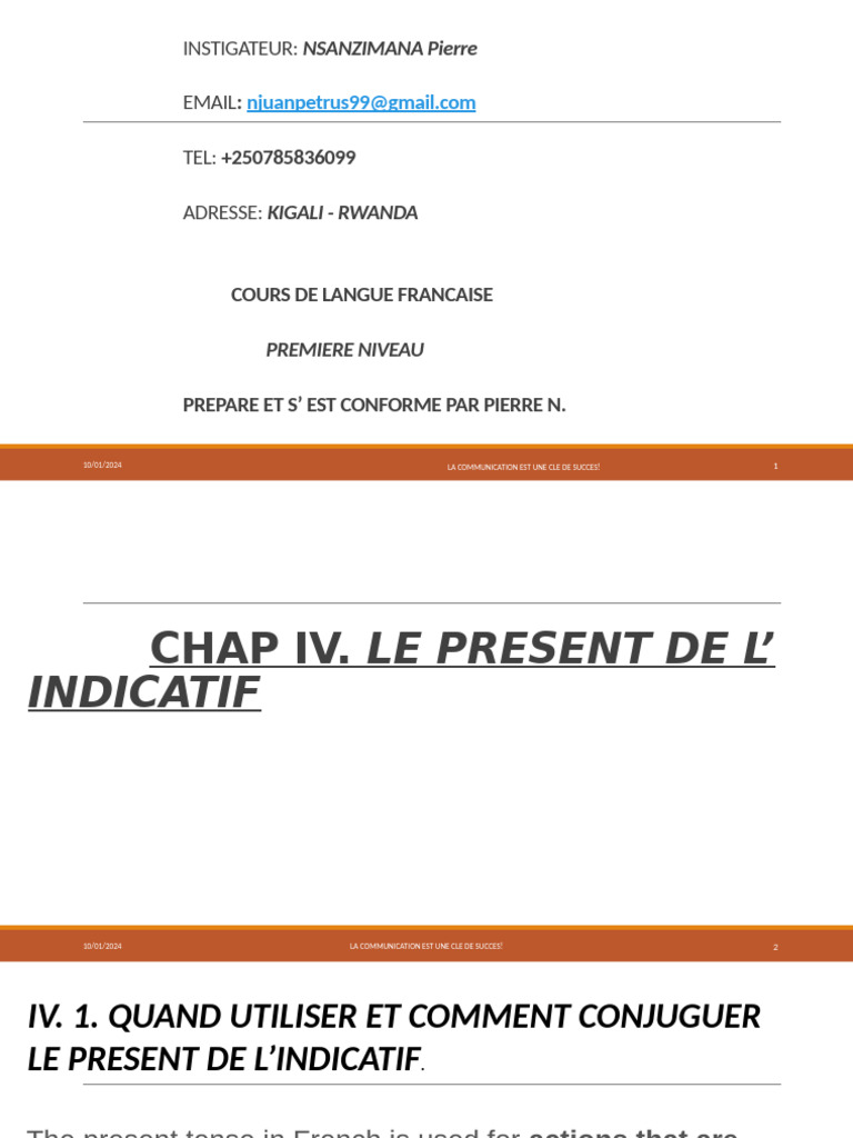 Class 2 French Notes - 093413 | PDF