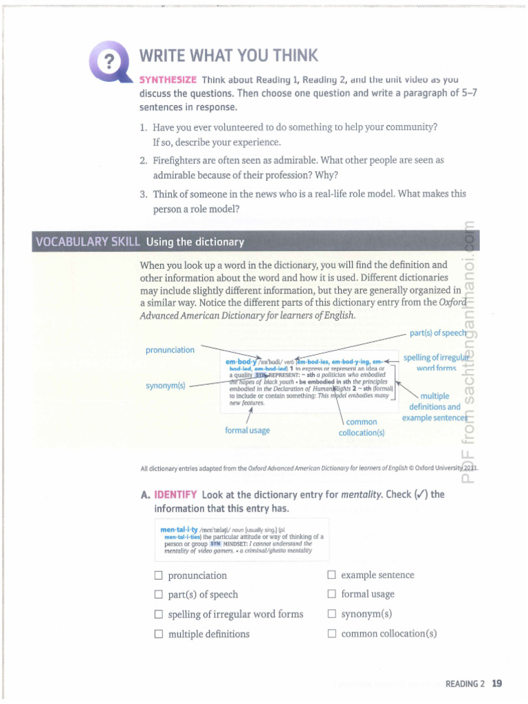 UNIT 1 - Vocabulary Skills | PDF