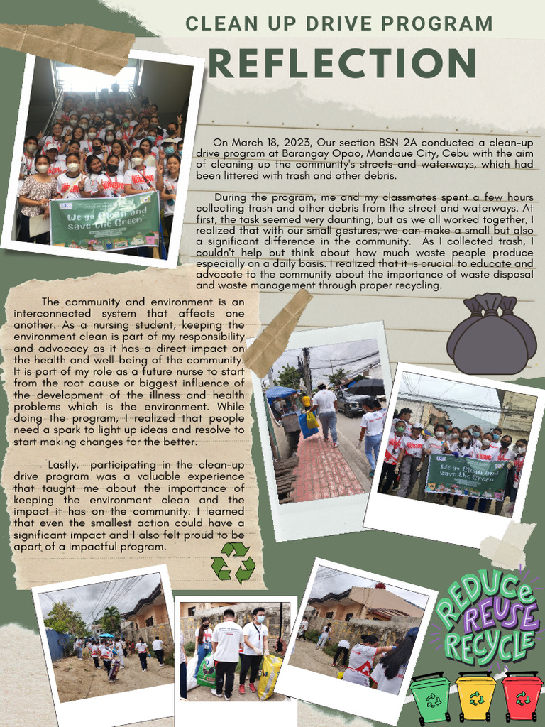 Clean Up Drive Program Reflection | PDF