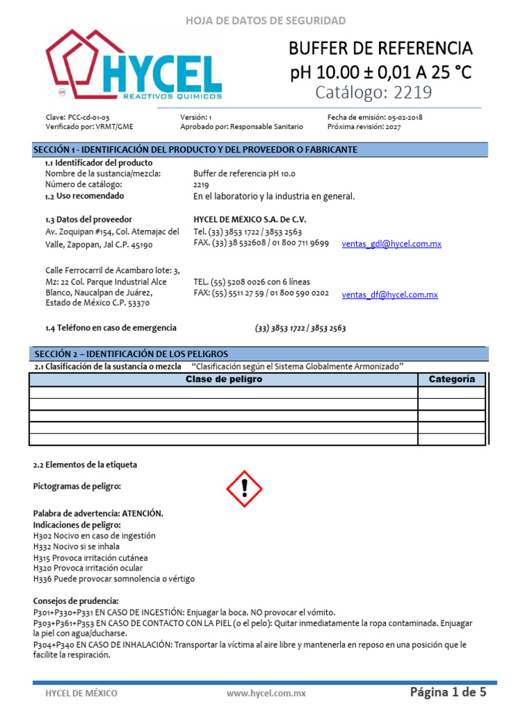 2219-Buffer de Referencia Ph10 | PDF