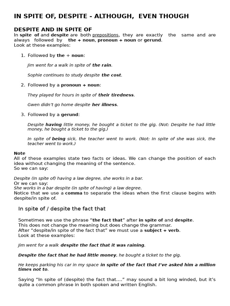 Despite Although | PDF