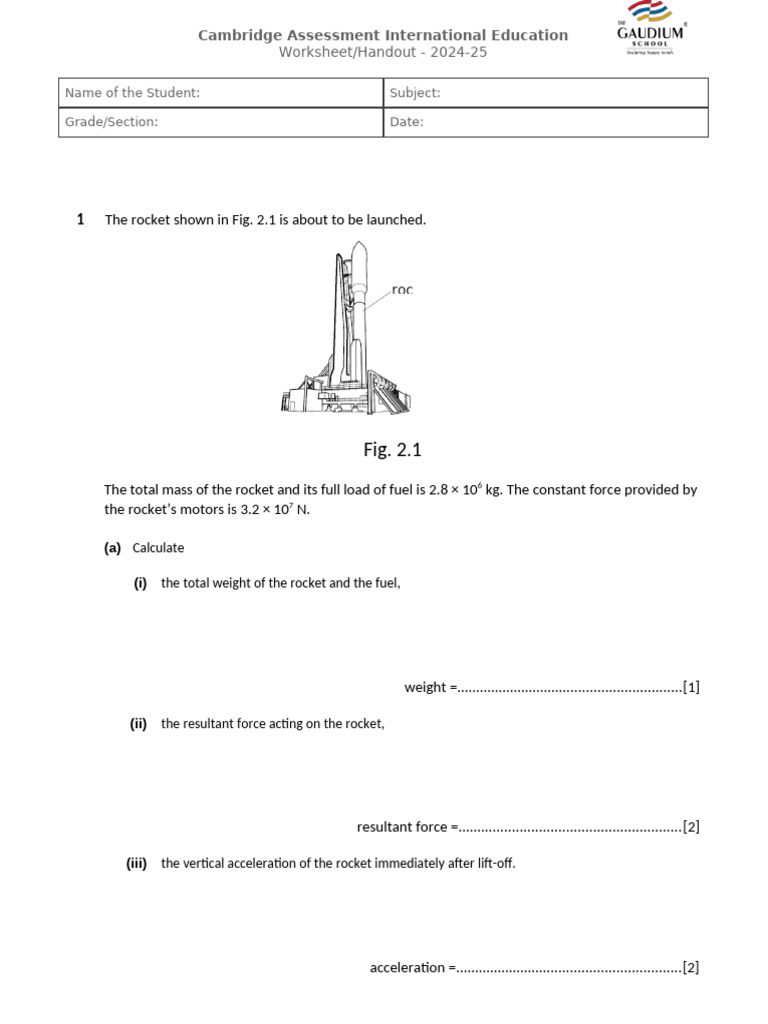 Physics Resultant Force 2024-25 - Term 1 | PDF
