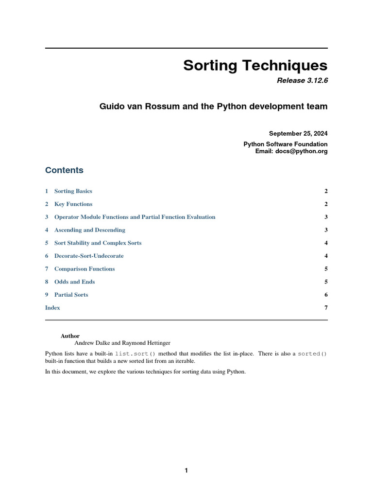 Howto Sorting | PDF Howto Sorting | PDF