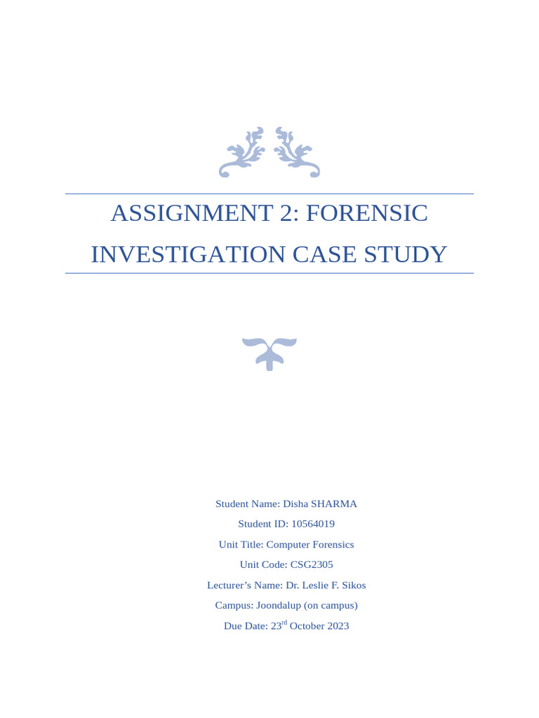 Assignment 2 Computer Forensics | PDF