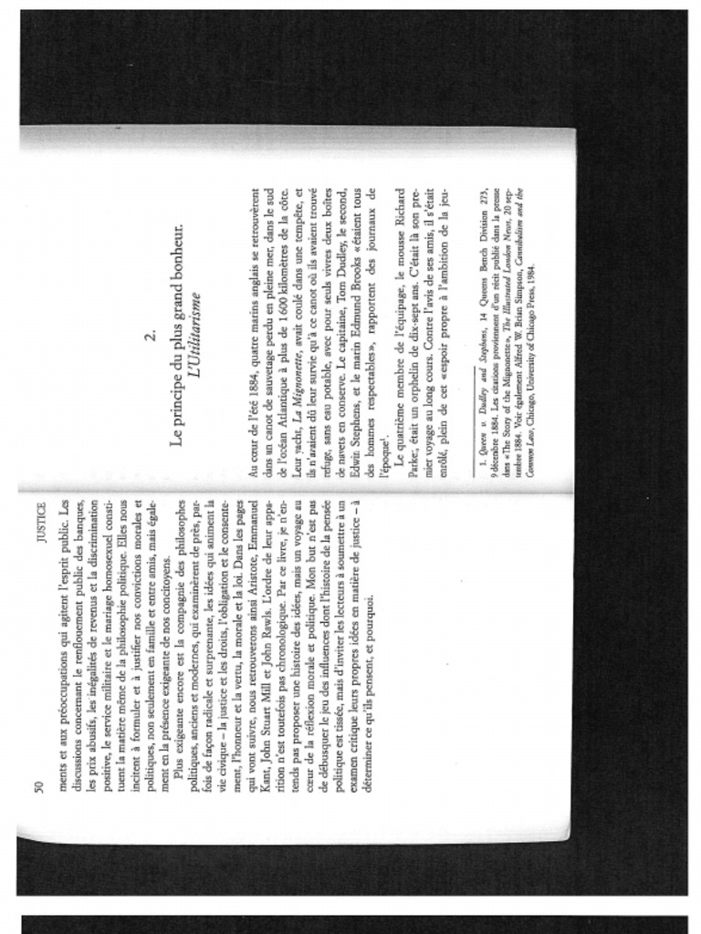 Sandel Justice Chapitre 2 Utilitarisme | PDF