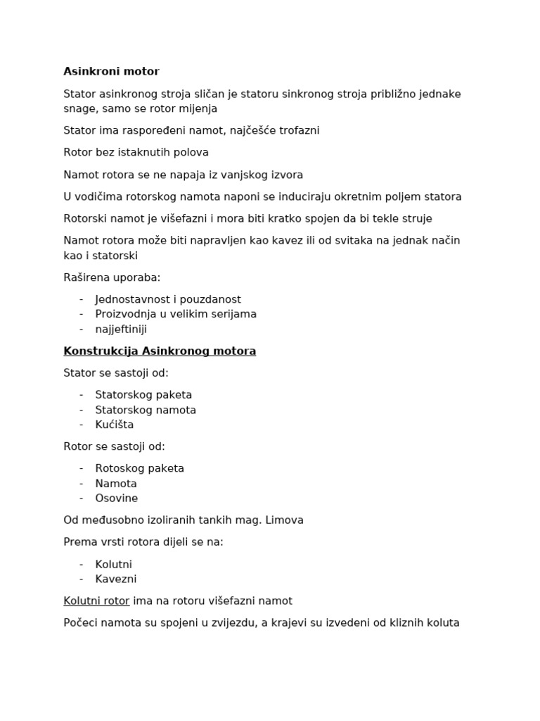 Asinkroni Strojevi | PDF