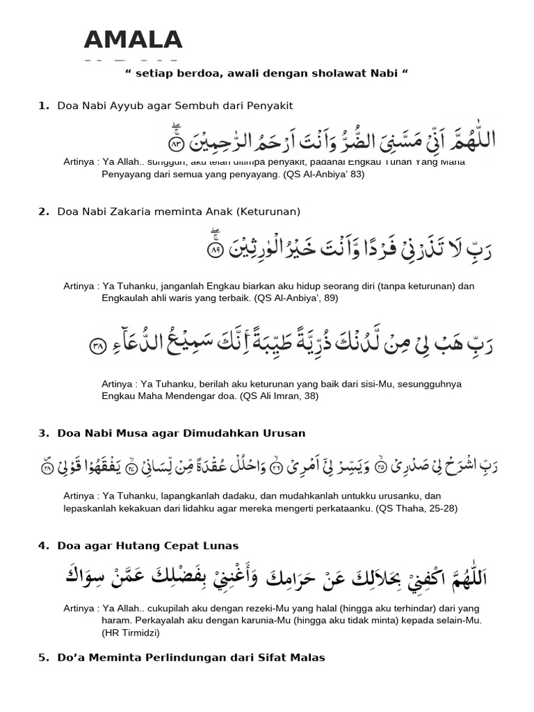 Amalan Doa | PDF | Foreign Language Studies | Wellness