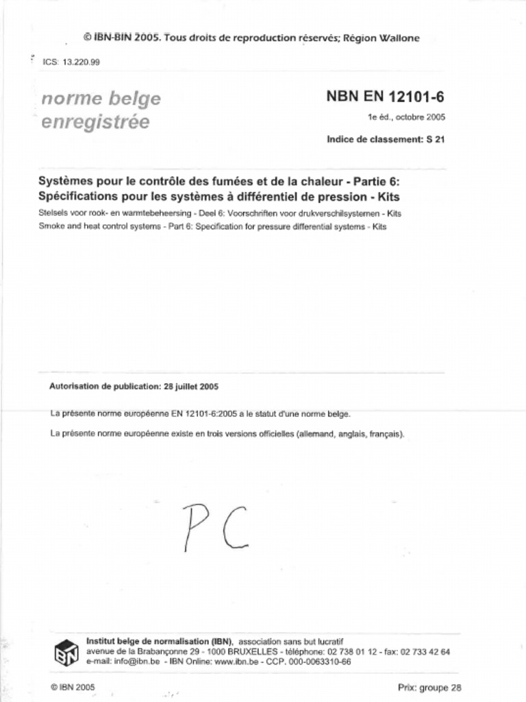 NBN - EN - 12101-6 - 2005 (F) Scan | PDF
