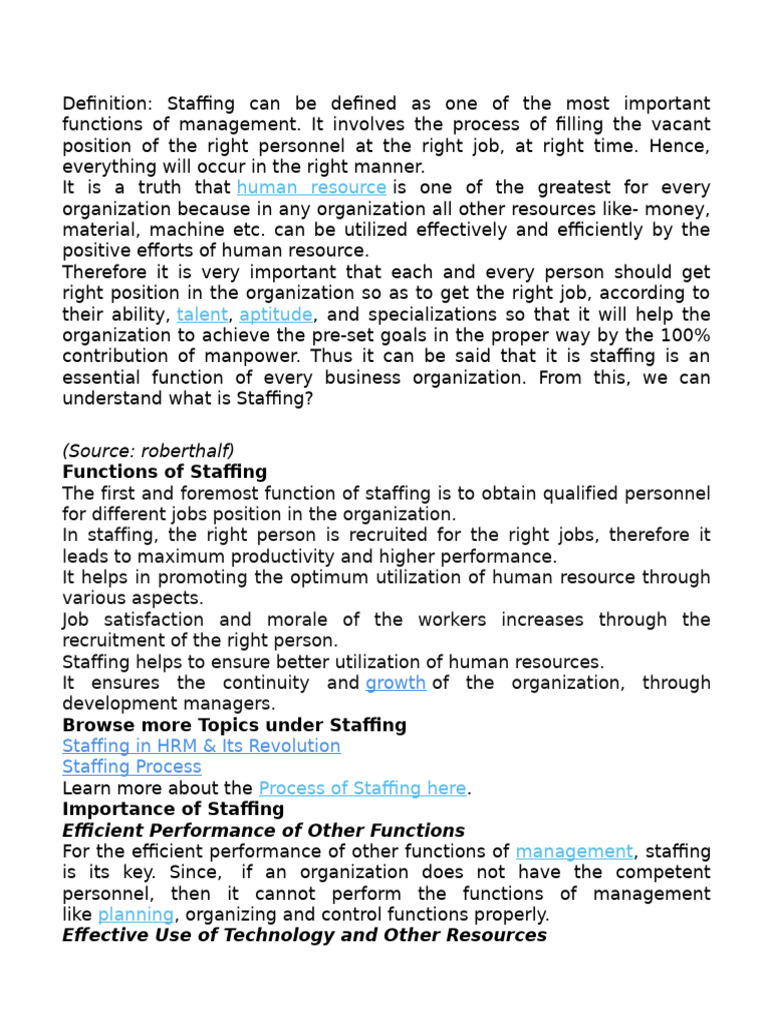Staffing | PDF