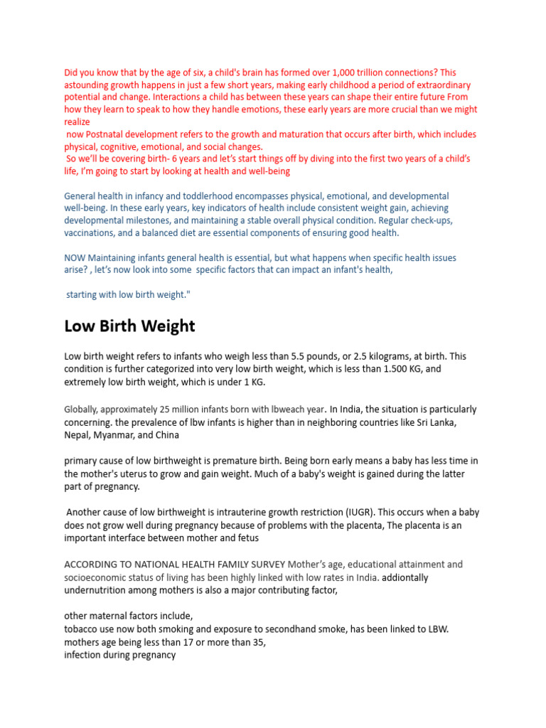 LBW and Preterm Birth From Birth | PDF | Preterm Birth | Self-Improvement